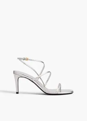 Khaite Loop Sandal In Leather Silver