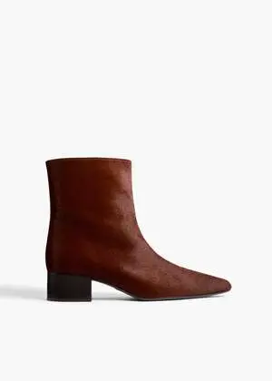 Khaite Andee Ankle Boot In Glazed Leather Rust