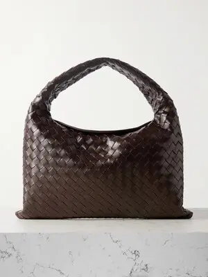 Bottega Veneta Hop Small Intrecciato Leather Tote - Brown