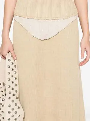 ELENA VELEZ Ribbed Knit Midi Skirt