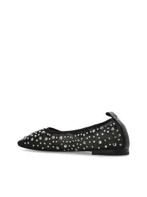 Tory Burch Crystal Embellished Ballerina Flats - Black