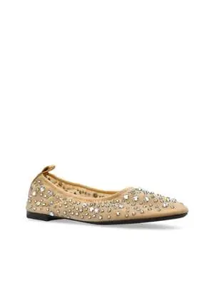 Tory Burch Crystal Embellished Ballerina Flats - Neutrals