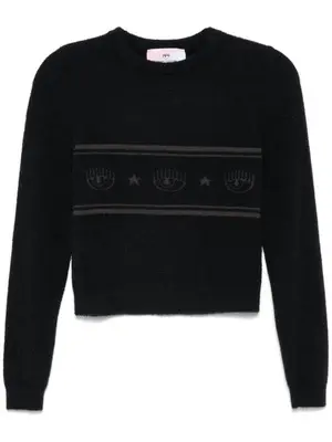 CHIARA FERRAGNI Eyelike-motif Sweater - Black