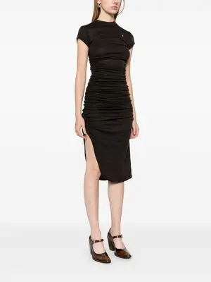 ELENA VELEZ Ruched Mini Dress - Brown
