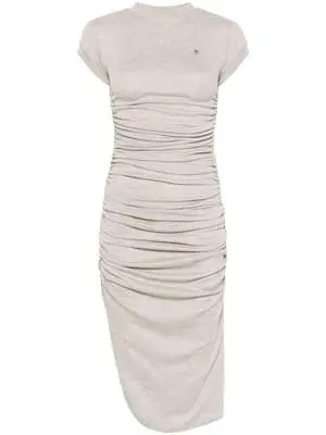 ELENA VELEZ Ruched Mini Dress - Neutrals