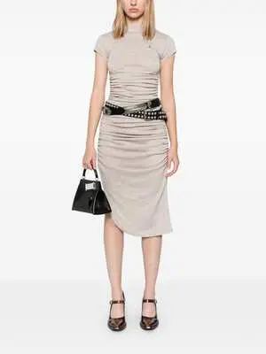 ELENA VELEZ Ruched Mini Dress - Neutrals