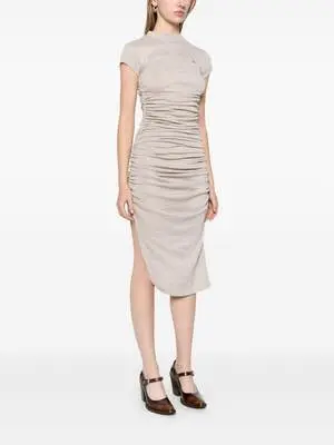 ELENA VELEZ Ruched Mini Dress - Neutrals