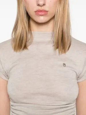 ELENA VELEZ Ruched Mini Dress - Neutrals