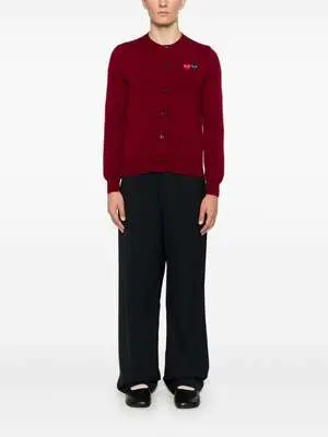 Play Comme Des Garcon Heart-patch Cardigan - Red