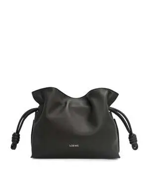 Loewe Mini Leather Flamenco Purse - Black