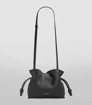 Loewe Mini Leather Flamenco Purse - Black
