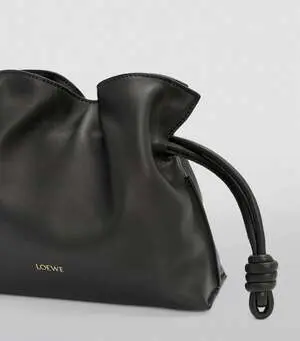 Loewe Mini Leather Flamenco Purse - Black