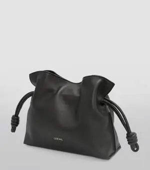 Loewe Mini Leather Flamenco Purse - Black