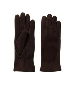 AGNELLE Denise Shearling Gloves - Brown