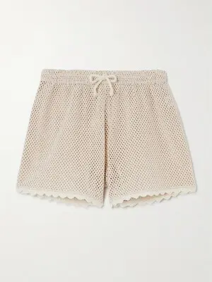 Sea Sally Crocheted Cotton Shorts