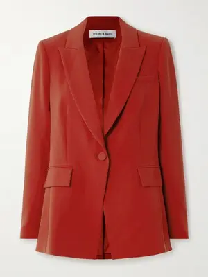 Veronica Beard Long And Lean Dickey Crepe Blazer - Red