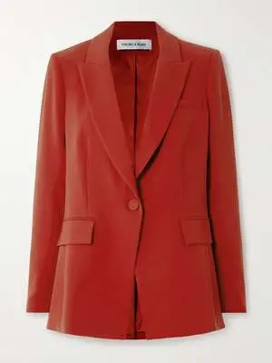 Veronica Beard Long And Lean Dickey Crepe Blazer - Red