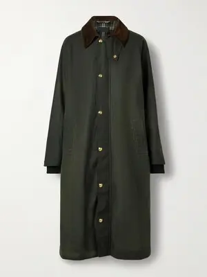 NILI LOTAN Romauld Waxed Cotton-canvas Coat - Green