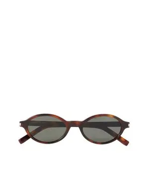 Saint Laurent Jeanne Oval-frame Sunglasses Tortoiseshell