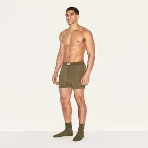 SKIMS Cotton Mens Knit Boxer Army