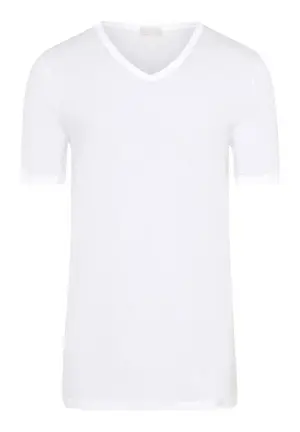 Hanro Ultralight Fitted Cotton V-neck T-shirt - White