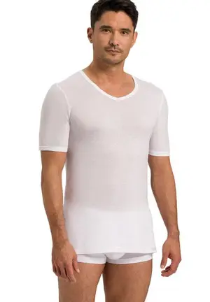 Hanro Ultralight Fitted Cotton V-neck T-shirt - White