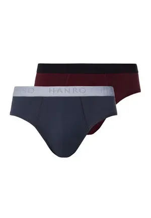 Hanro Cotton Essentials 2-pack Cotton Briefs - Barolo/ombre Blue