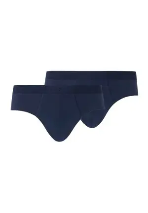 Hanro Cotton Essentials 2-pack Cotton Briefs - Deep Navy/deep Navy
