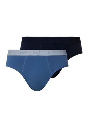 Hanro Cotton Essentials 2-pack Cotton Briefs Dutch Blue/deep Navy