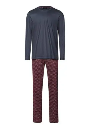 Hanro Night And Day Crew Neck Cotton Pajama Set - Red Gems Print