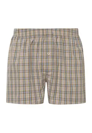 Hanro Fancy Woven Cotton Boxer Amber Check