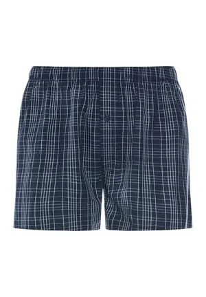 Hanro Fancy Woven Cotton Boxer - Checked Blue