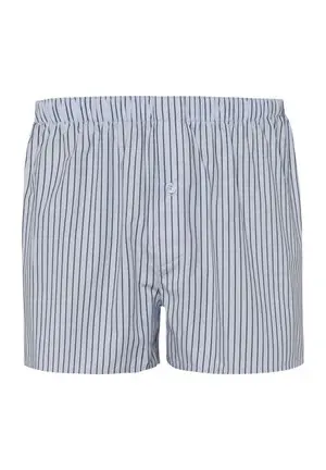 Hanro Fancy Woven Cotton Boxer Light Grey Stripe