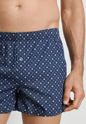 Hanro Fancy Woven Cotton Boxer - Squared Harmony