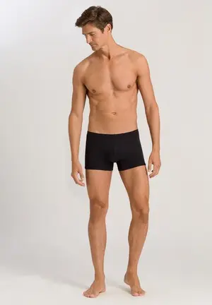 Hanro Sea Island Cotton Cotton Boxer Brief - Black