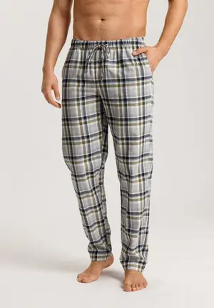 Hanro Cozy Comfort 100% Woven Cotton Flannel Pants - Wintry Check