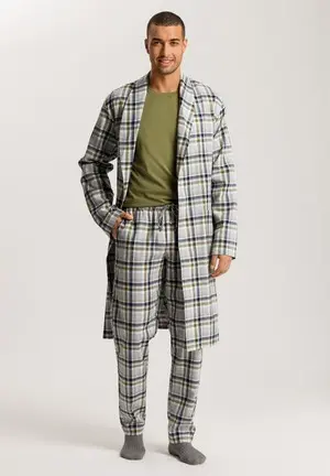 Hanro Cozy Comfort 100% Woven Cotton Flannel Pants - Wintry Check