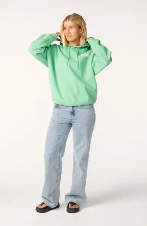 Rip Curl Surf Puff Print Graphic Hoodie - Light Green