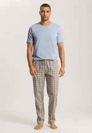 Hanro Night And Day Cotton Woven Pajama Pants - Amber Check