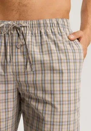 Hanro Night And Day Cotton Woven Pajama Pants - Amber Check
