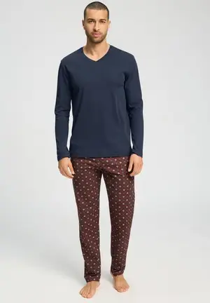 Hanro Night & Day Cotton V-neck Pajama Set - Sagittarius
