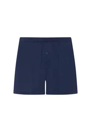 Hanro Cotton Sporty Button Fly Cotton Boxer - Deep Navy