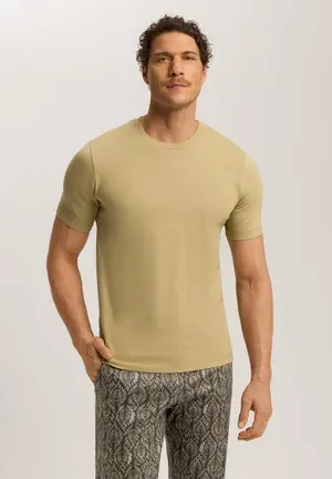 Hanro Living Shirts Cotton Crew Neck T-shirt - Cardamom