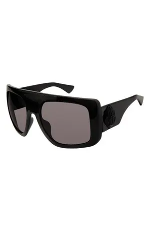 Kurt Geiger 62mm Oversized Rectangular Sunglasses - Black/ Smoke
