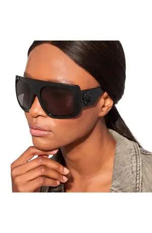 Kurt Geiger 62mm Oversized Rectangular Sunglasses - Black/ Smoke