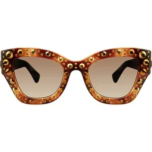 Kurt Geiger 51mm Cat Eye Sunglasses - Havana/ Brown Gradient