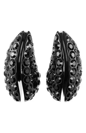 Tory Burch Wave Crystal Clip On Earrings