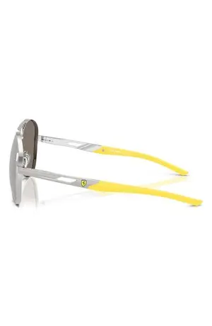 SCUDERIA FERRARI 60mm Mirrored Aviator Sunglasses