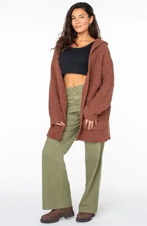 Roxy Weekend Retreat Bouclé Cardigan - Russet