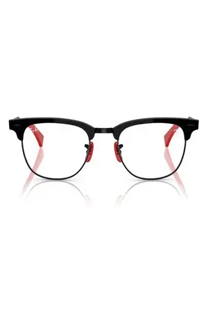 Ray-ban X Scuderia Ferrari Square Optical Glasses - Shiny Black/ Red